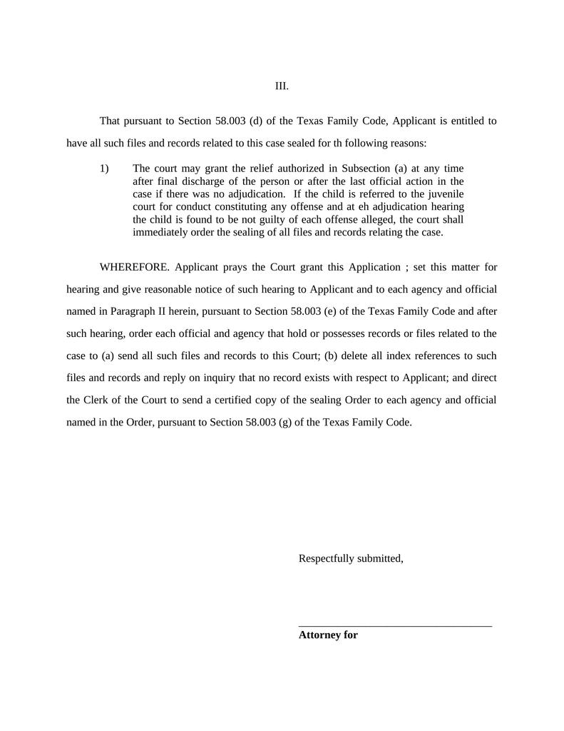 Application for Sealing Juvenile Records - Criminal Defense - Attorney ... Application for Sealing Juvenile Records - Criminal Defense - Attorney ...